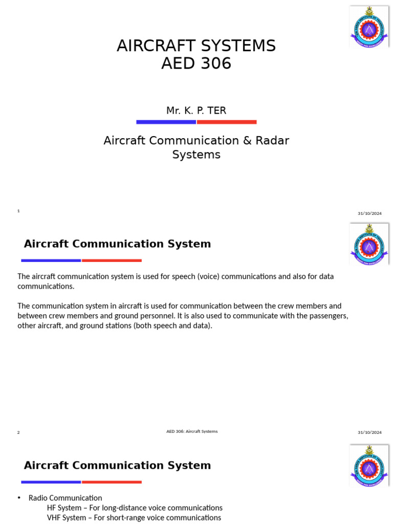 Aircraft Communication Systems | PDF | Transmitter | Radio