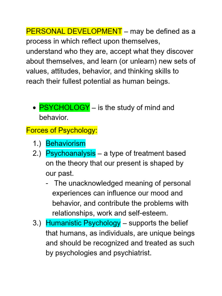 PerDev Lesson 1 Jeli | PDF | Humanistic Psychology | Self Esteem