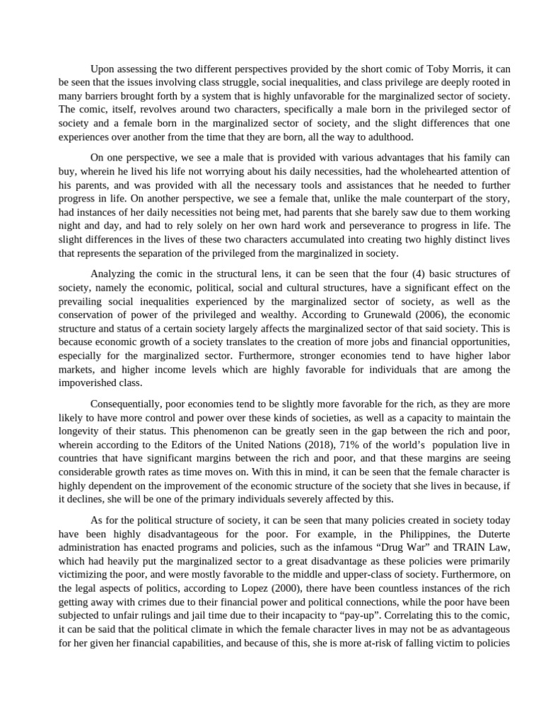 Upon Assessing The Two Different Perspectives Provided by The Short ...