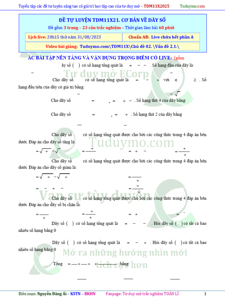 de tdm11x2025 21 DTL Co Ban Ve Day So PDF | PDF