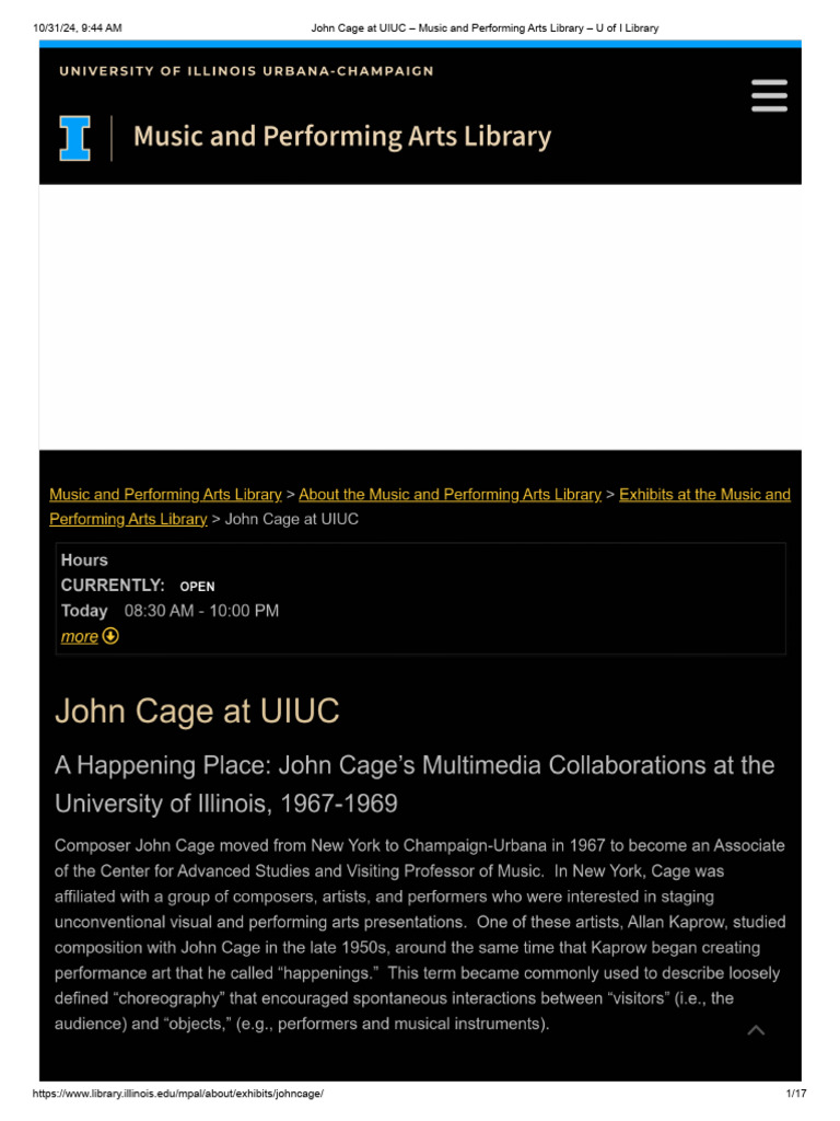 John Cage Exhibit at UIUC Music Library | PDF | Social Science | Art