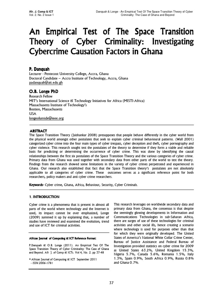 An Empirical Test of The Space Transition Theory of Cyber Criminality ...
