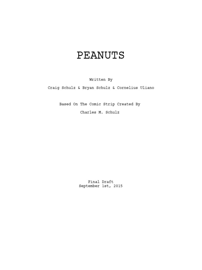 Peanuts Script | PDF | Peanuts | Peanuts (Comic Strip)