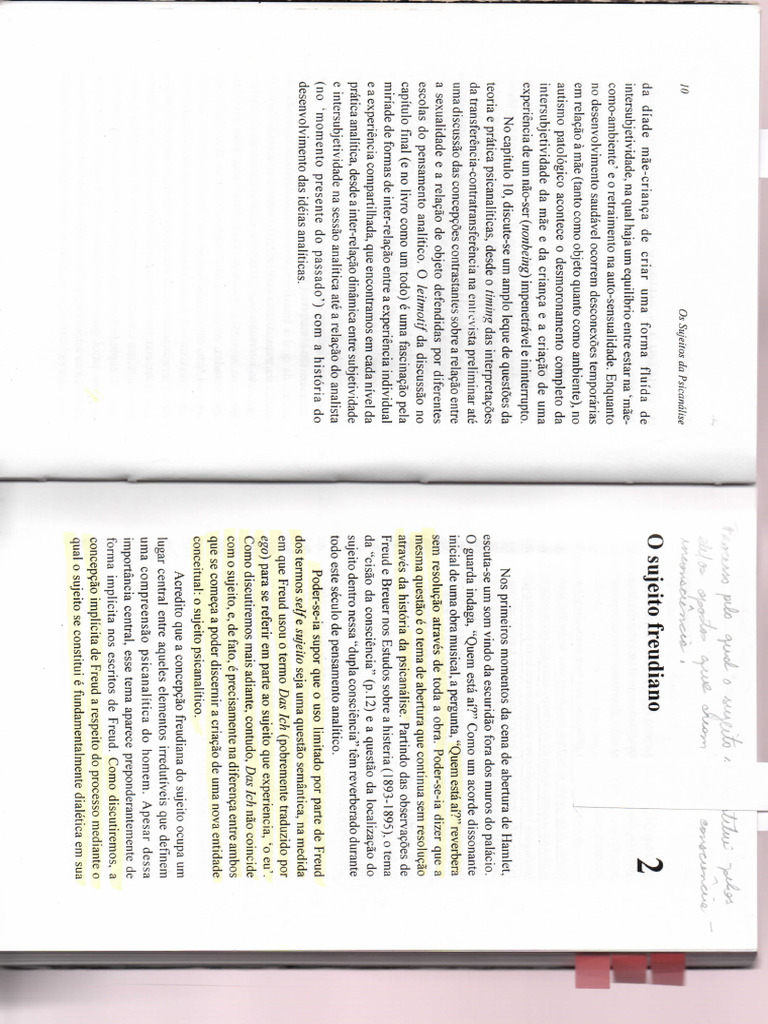 OGDEN T. 1994 O Sujeito Freudiano - Os Sujeito Da Psicanalise. Sao Paulo Casa Do ...