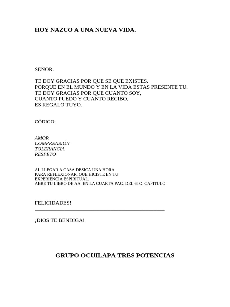 Hoy nazco a una nueva vida espiritual | PDF