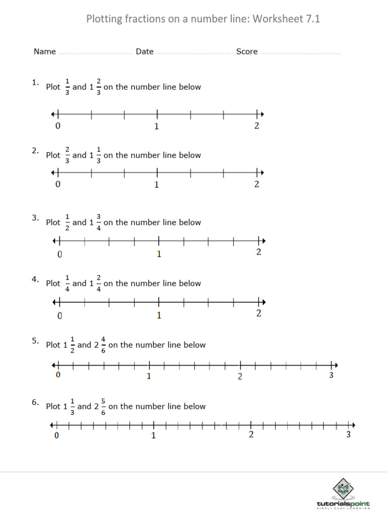 plotting_fractions_on_number_line_worksheet7_1 | PDF