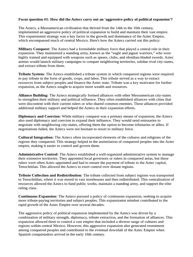 Aztec Political Expansion | PDF