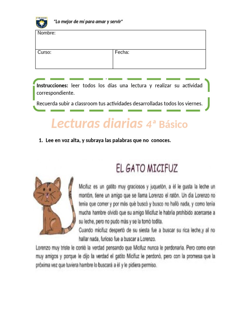 Lecturas Diarias Semana 1 | PDF