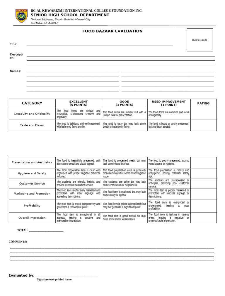 Rubrics Business Bazaar | PDF | Business