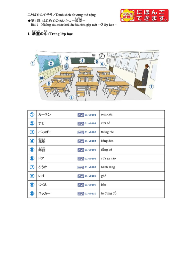 Erin Lesson01 Vocabulary List Vi | PDF
