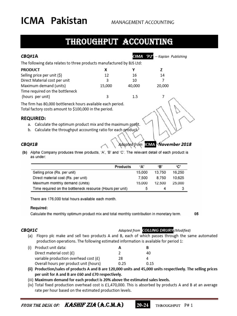 Throughput Accounting - Reborn | PDF | Management Accounting | Economies