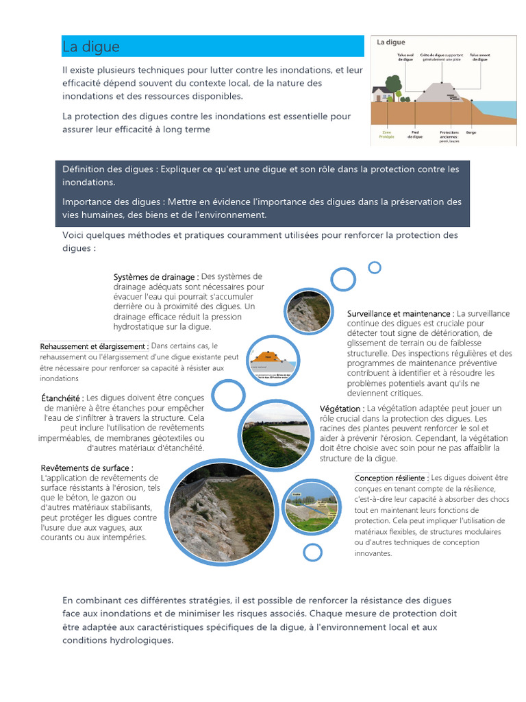 Définition et importance des digues | PDF | Digue | Inondation