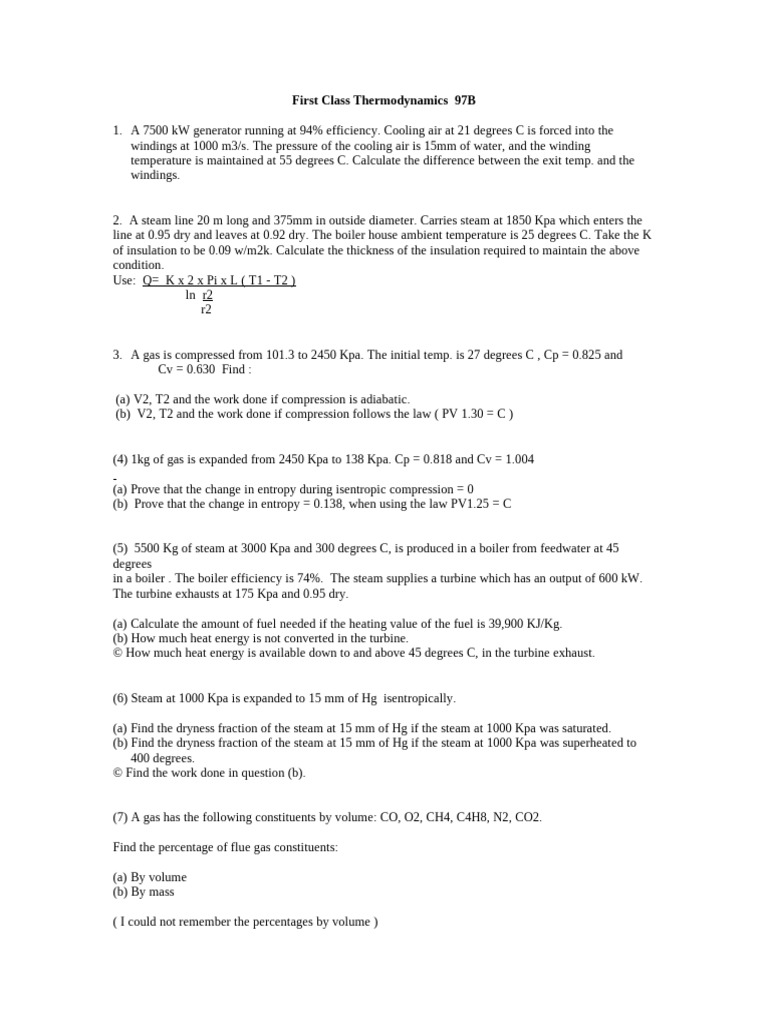 1st Class Thermo 97B | PDF