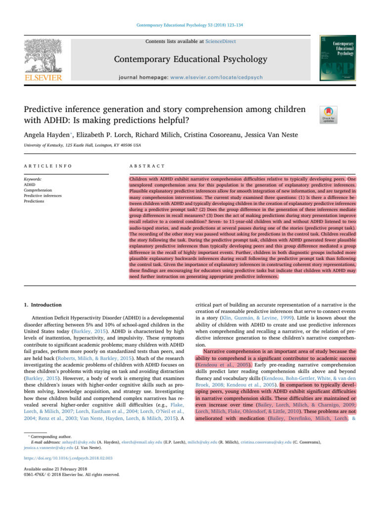 READ Hayden Et Al 2018 | PDF | Attention Deficit Hyperactivity Disorder ...