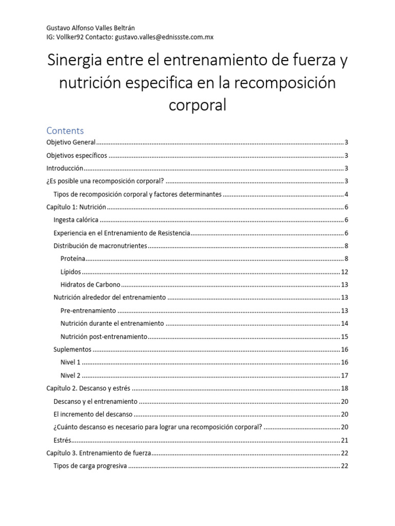 Recomposición Corporal | PDF | Aminoácidos | Nutrición