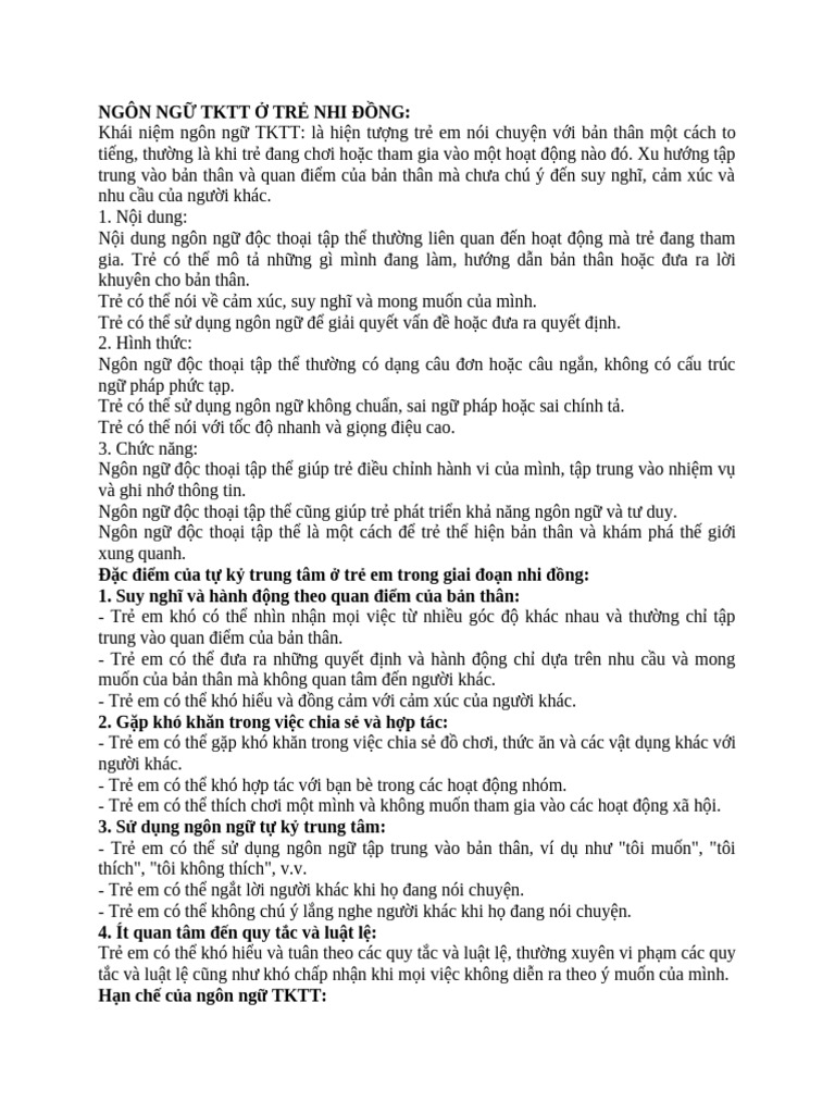 NGÔN NGỮ TKTT Ở TRẺ NHI ĐỒNG | PDF