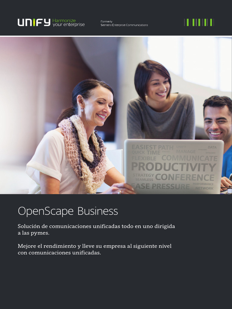 OpenScape Business V1 Folleto de Marketing - Solution Brief | PDF | Voz sobre IP | Tableta