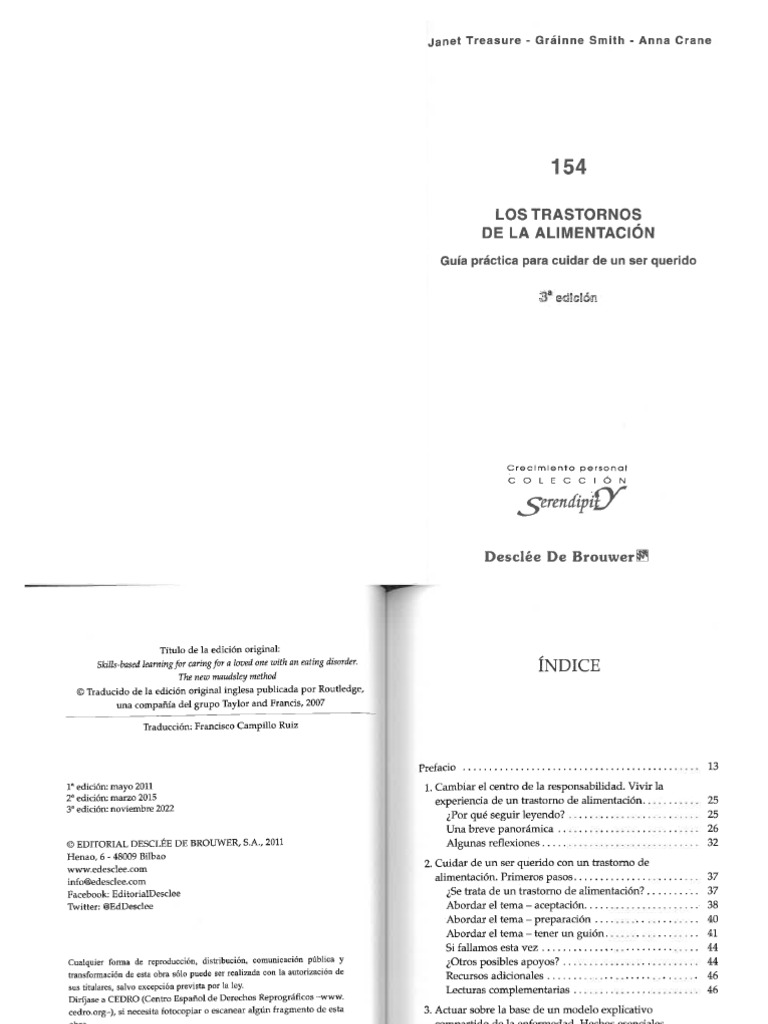 Los Trastornos de Alimentacion - JANET TREASURE | PDF