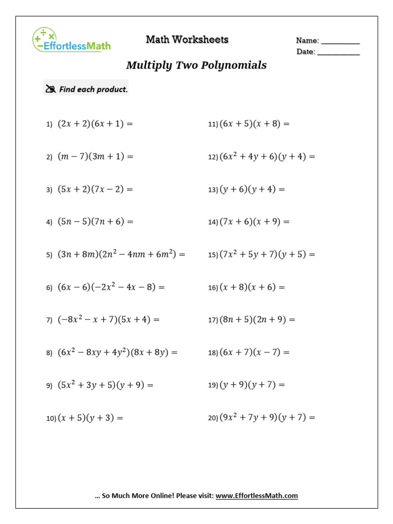 Multiply Two Polynomials | PDF