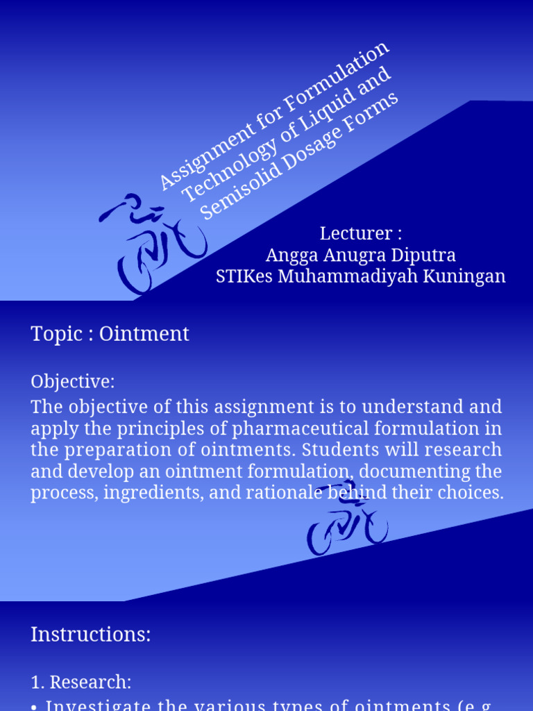 Assignment For Formulation | PDF | Topical Medication | Pharmaceutical Formulation
