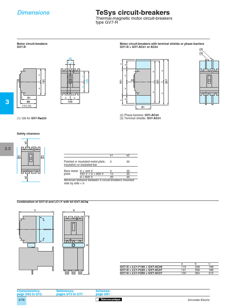 GV7 Dimensions | PDF | Electricity | Electrical Engineering
