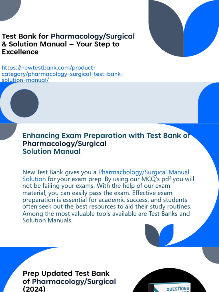 Pharmacology Surgical Test Bank Solution Manual | PDF