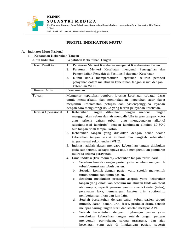 Profil Indikator Mutu | PDF