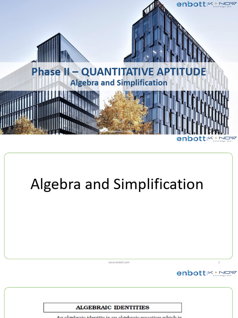 Session 6 - Algebra and Simplification | PDF | Algebra | Mathematics