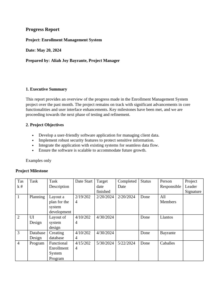 Progress Report | PDF