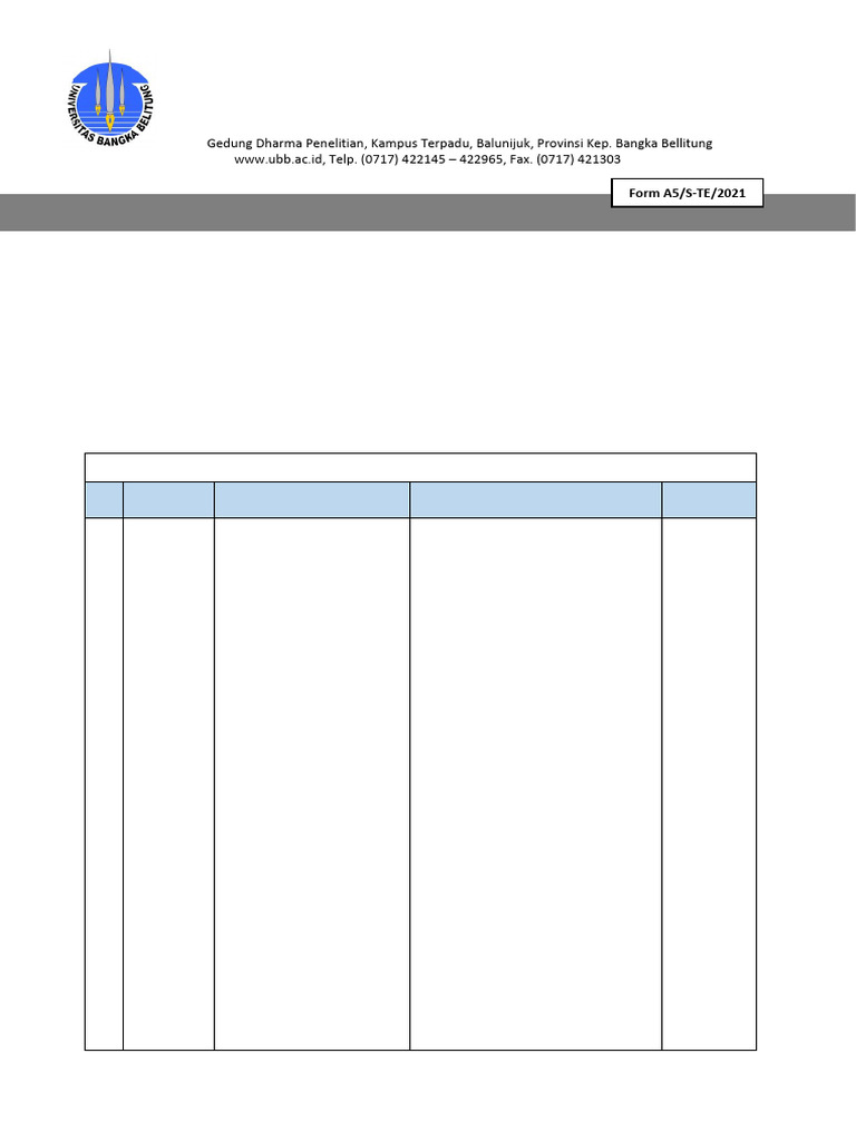 Form A5 - Kartu Bimbingan Skripsi | PDF