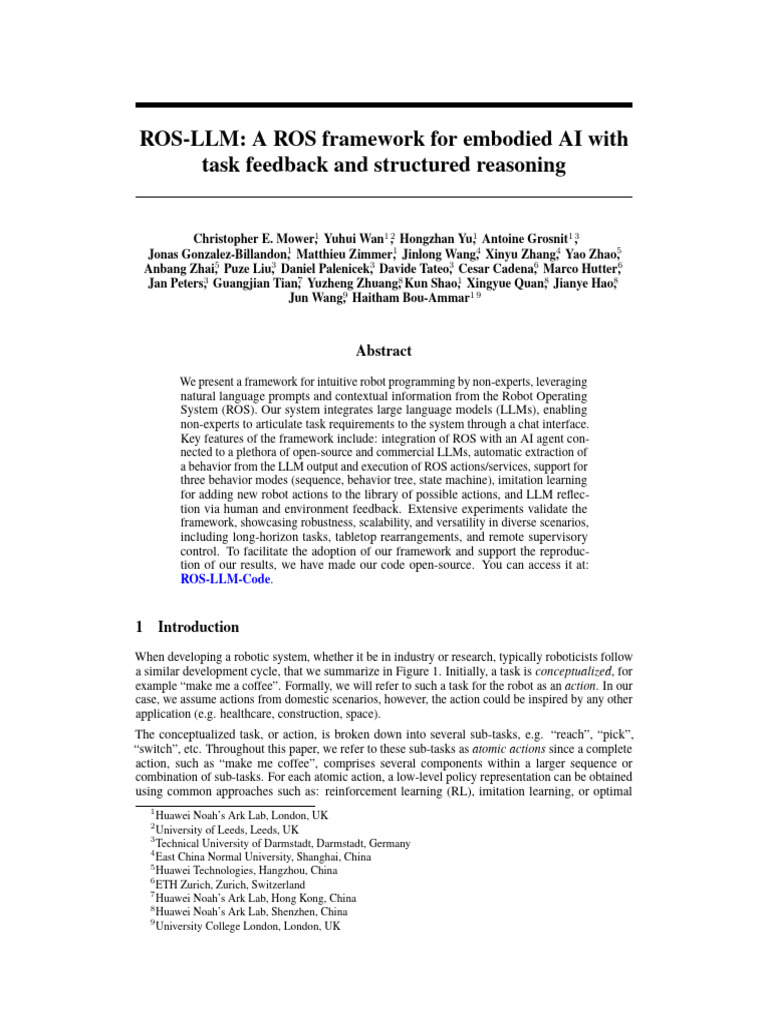 ROS-LLM: A ROS Framework For Embodied AI With Task Feedback and ...