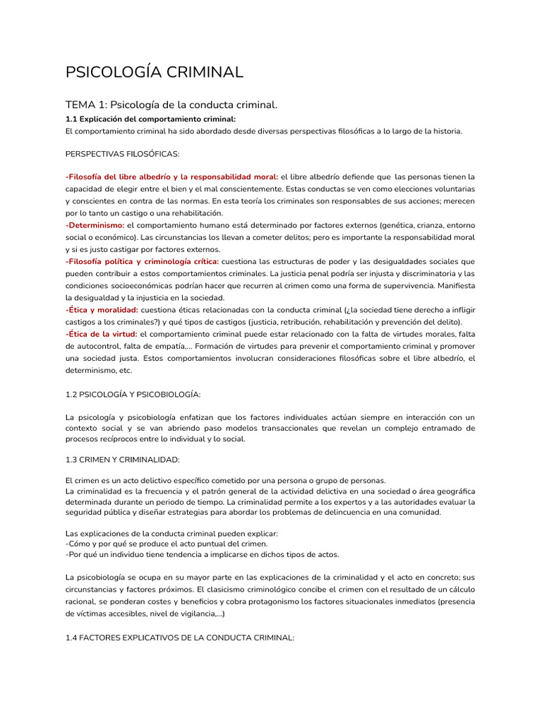 Psicología Criminal | PDF | Comportamiento | Crimen y violencia