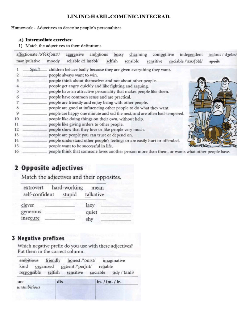 Homework - Adjectives To Describe People's Personalities | PDF | Career ...