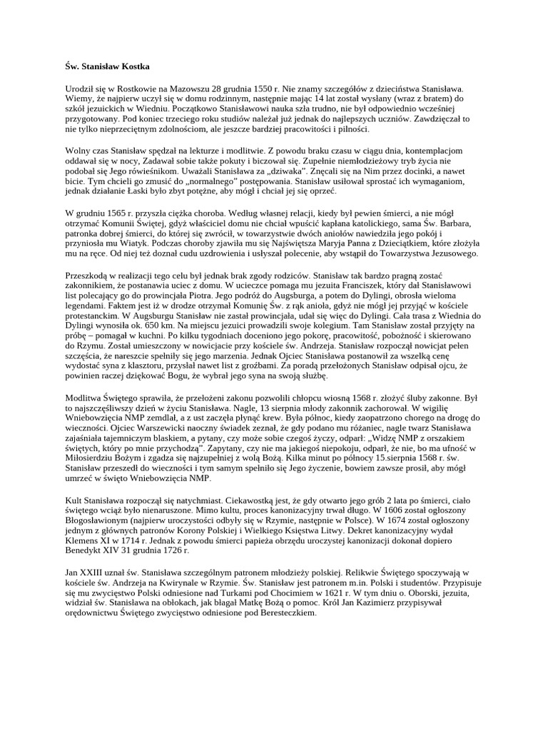 Stanislaw Kostka | PDF