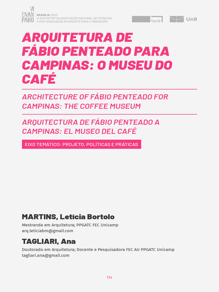 Vi-Enanparq - Arquitetura de Fábio Penteado Pra Campinas - o Museu Do Café | PDF | Museu | Urbanismo