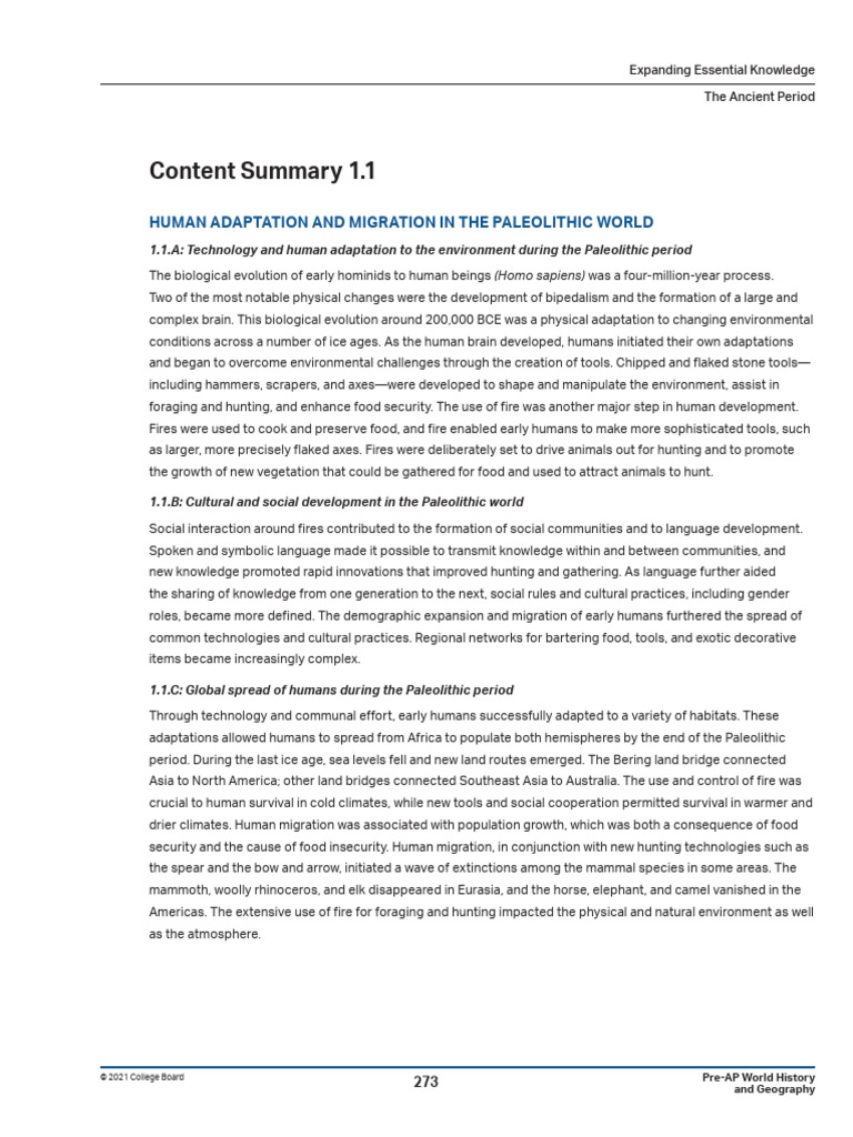 Paleolithic Human Adaptation & Migration | PDF | Human | Paleolithic