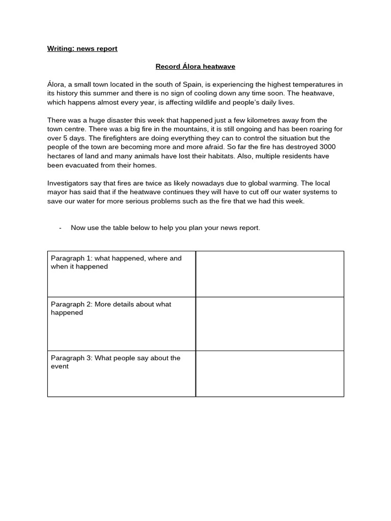 Writing - News Report Eso 4 Module 5 | PDF | Science & Mathematics ...