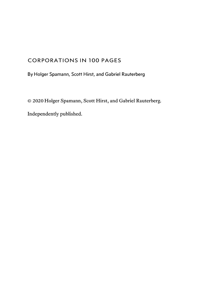Corporations Overview in 100 Pages | PDF