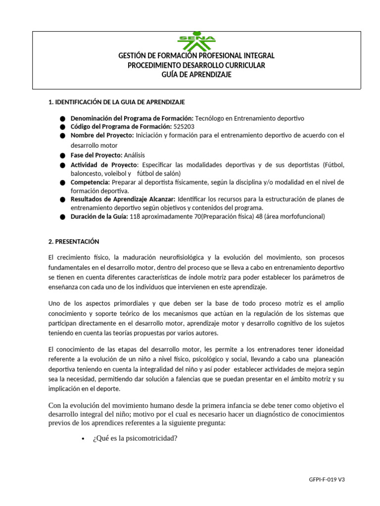 Gestión de Formación Profesional Integral Procedimiento Desarrollo Curricular Guía de ...