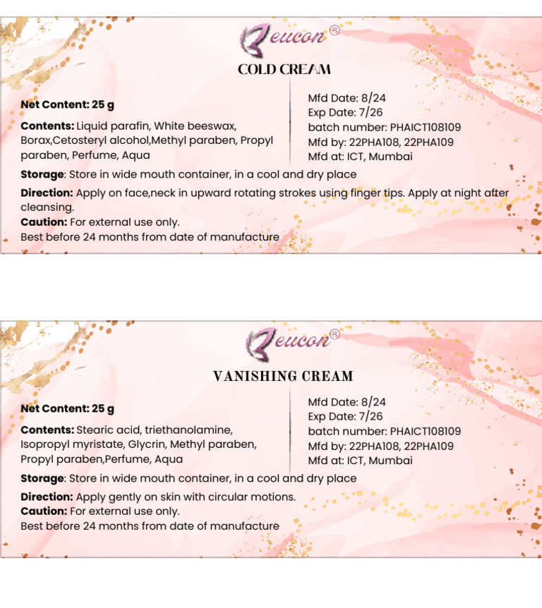 Cold Cream | PDF | Science & Mathematics