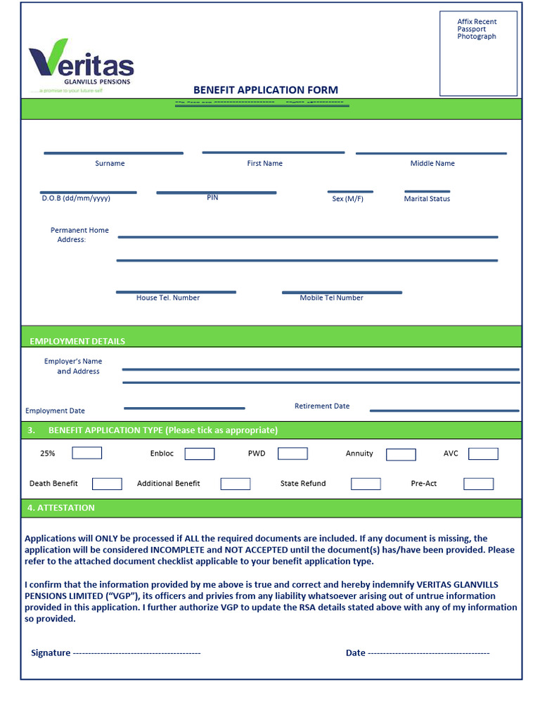 New Benefit Application Form | PDF