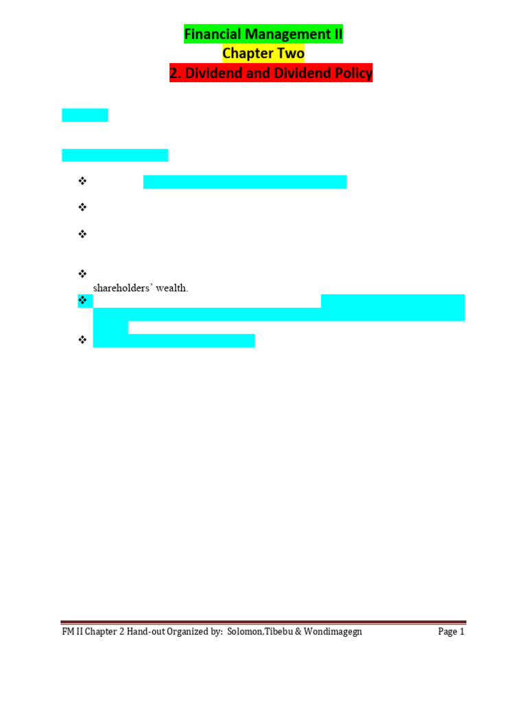 Understanding Dividend Policies and Types | PDF | Dividend | Cost Of Capital
