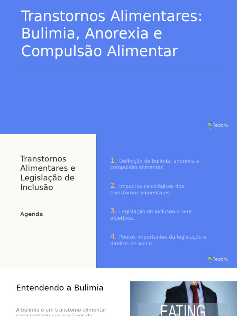 Slide Transtorno Alimentar Bulimia Anorexia Compuls o Alimentar Legisla ...