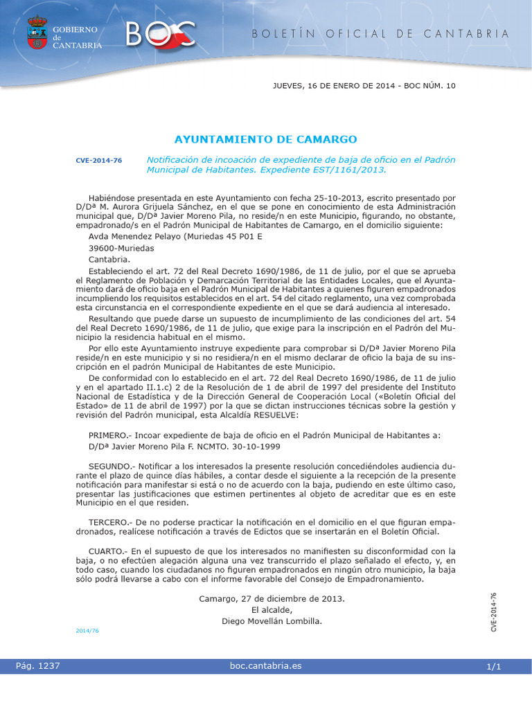2014-76 Boc | PDF | Gobierno