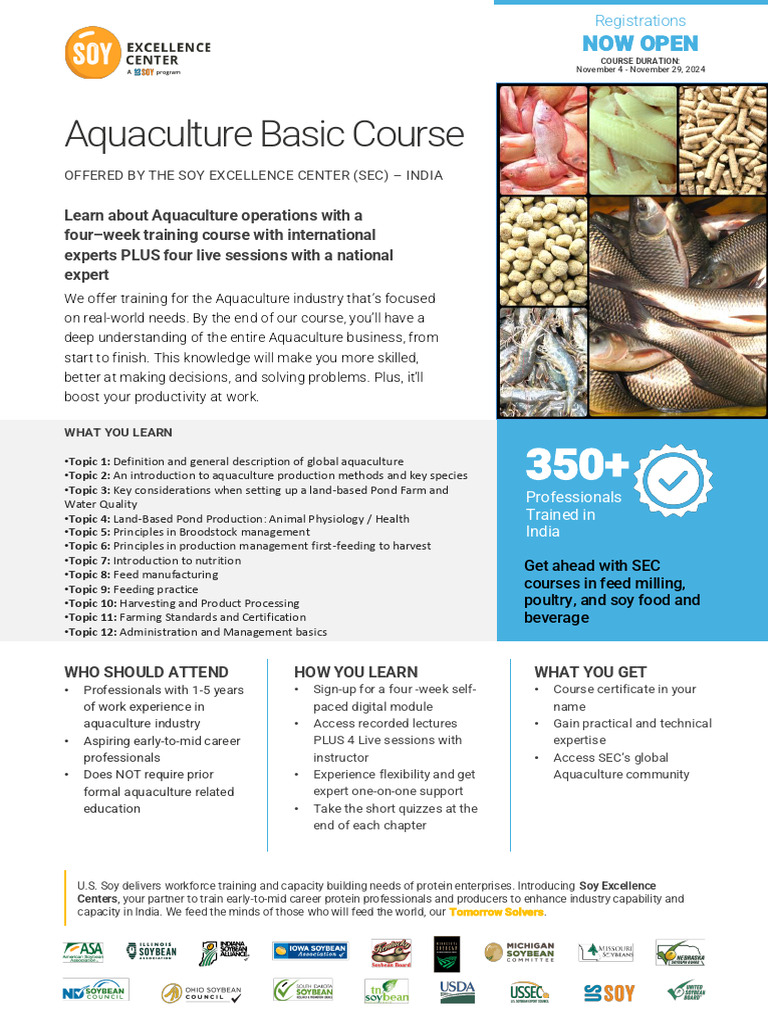 Aquaculture Training Course in India | PDF | Aquaculture
