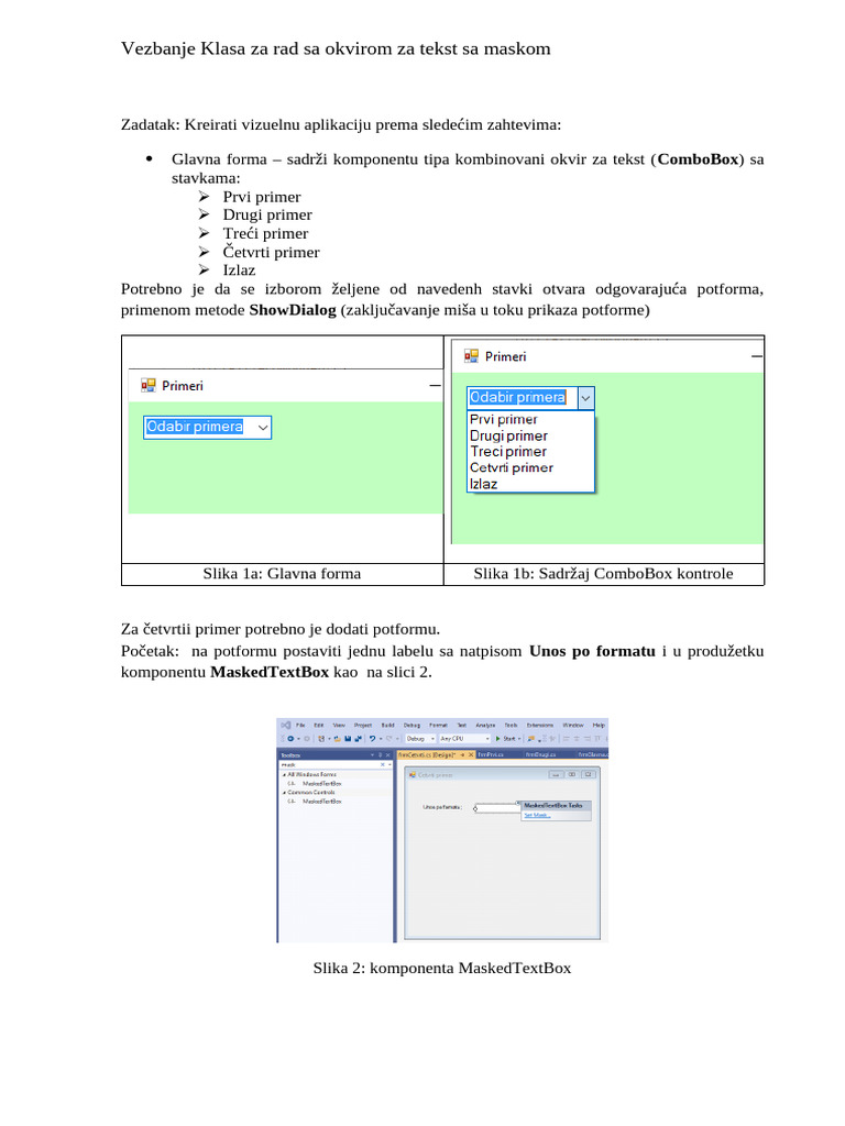 Vezba 32 MaskedTextBox | PDF