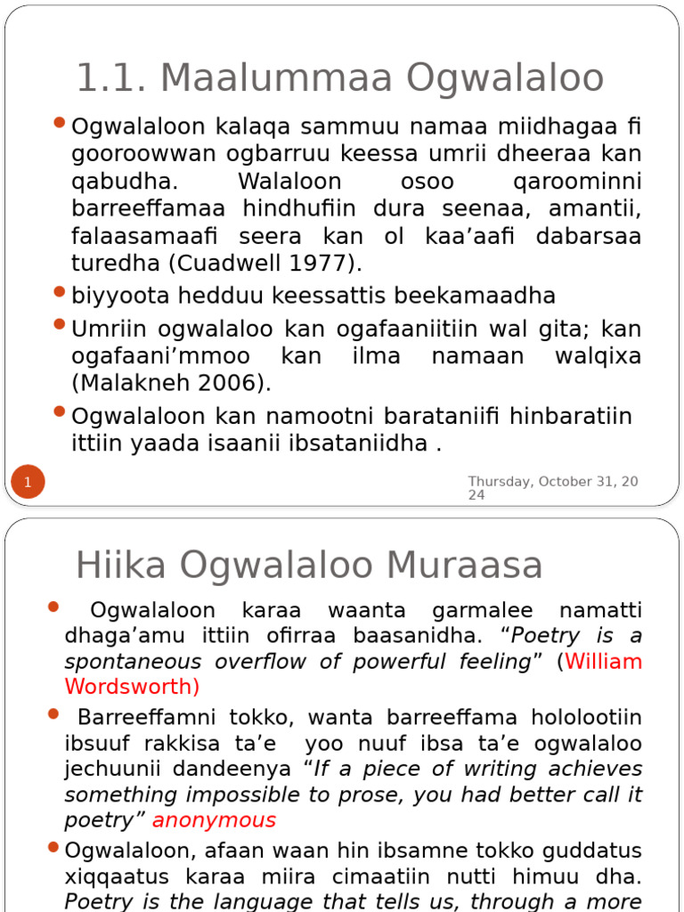 Og Walaloo | PDF | Phonaesthetics | Poetry