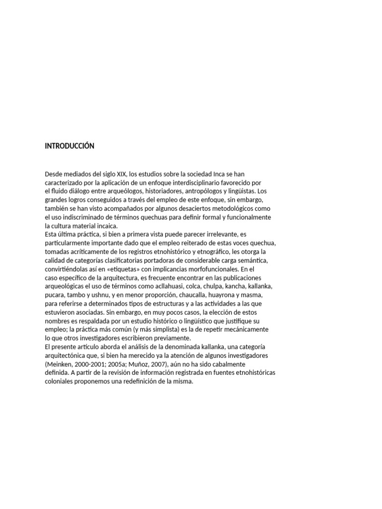 Redefinición de la Kallanka Incaica | PDF | Imperio Inca | Perú