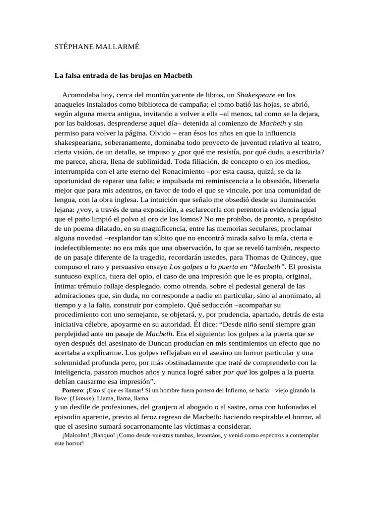 Stéphane Mallarmé | PDF | Aldea | William Shakespeare