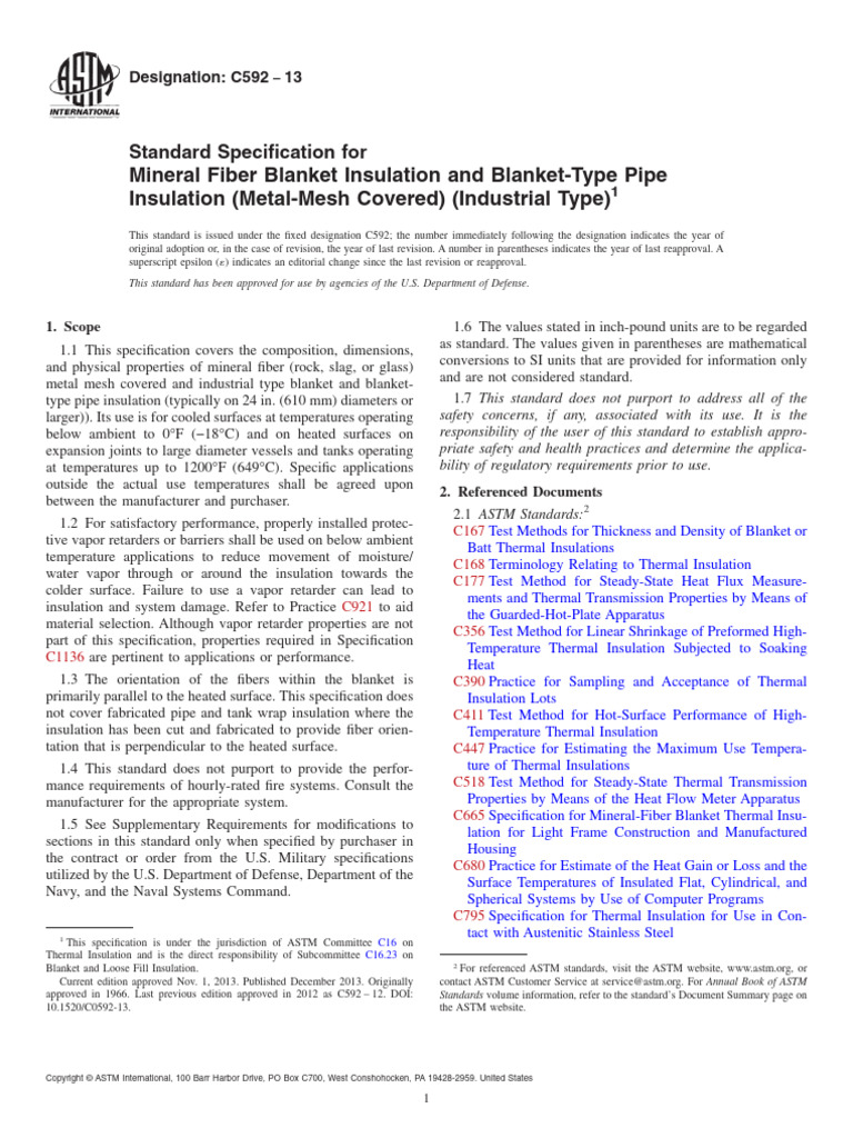 Astm 592 | PDF | Thermal Insulation | Corrosion